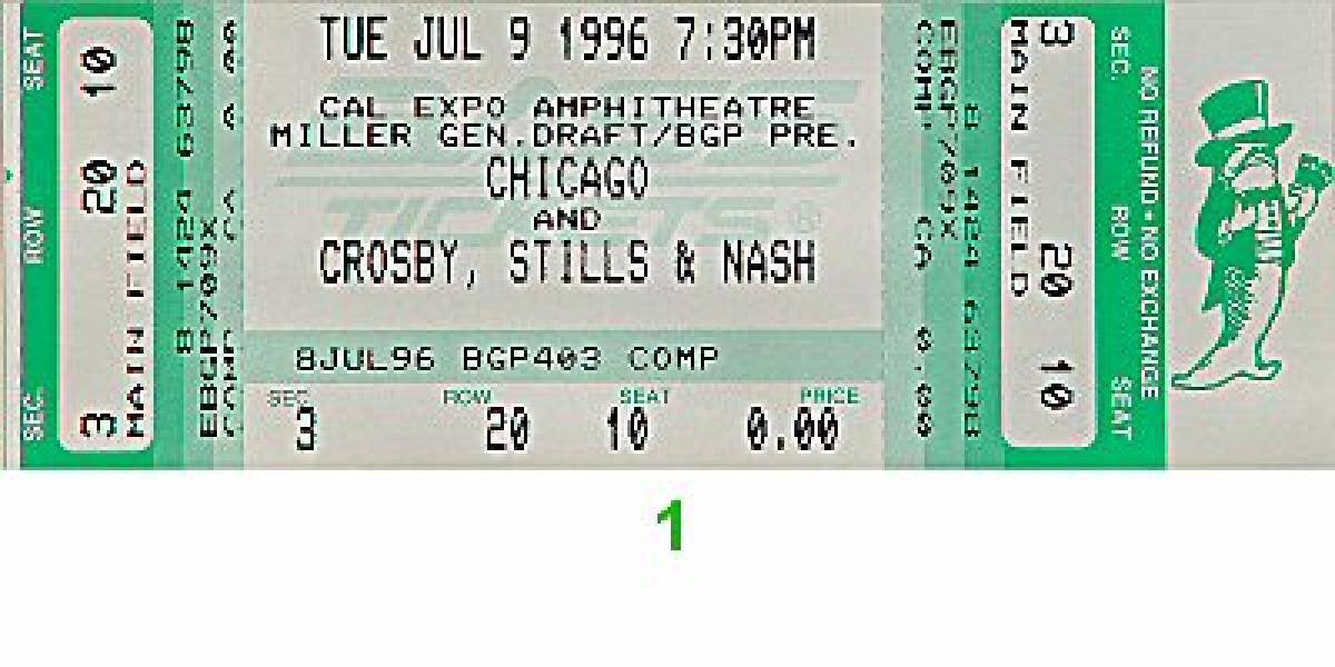 Chicago Vintage Concert Vintage Ticket from Cal Expo Amphitheater, Jul ...
