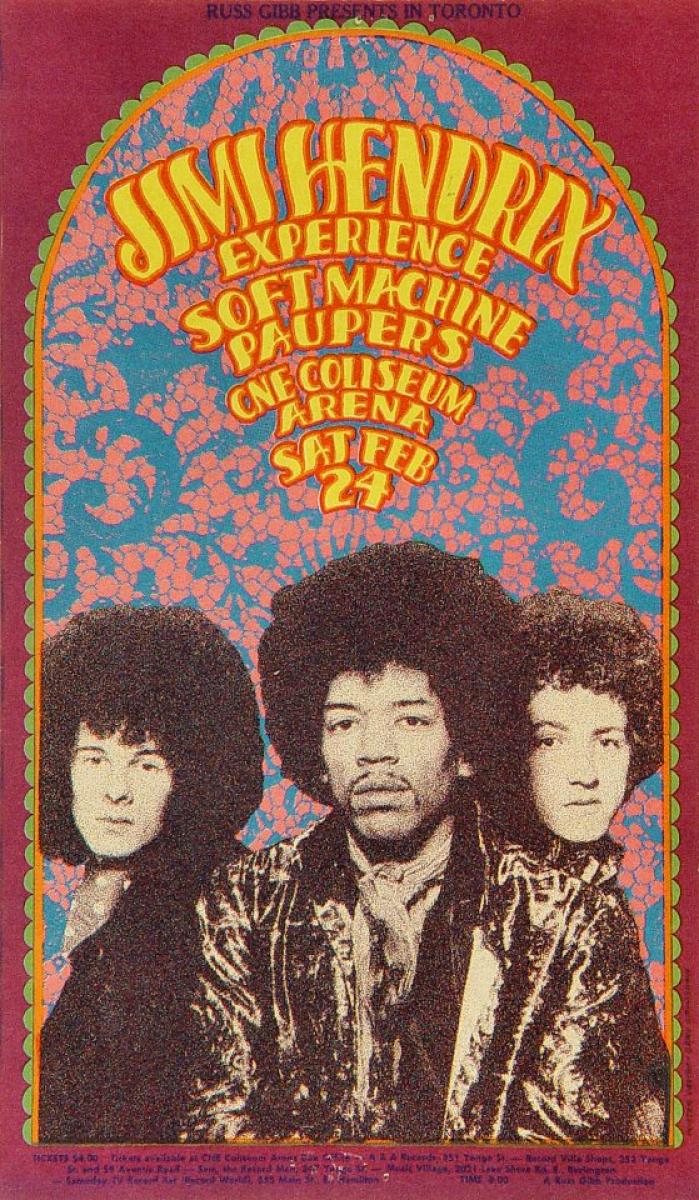 Jimi Hendrix Experience Vintage Concert Handbill from Canadian National ...