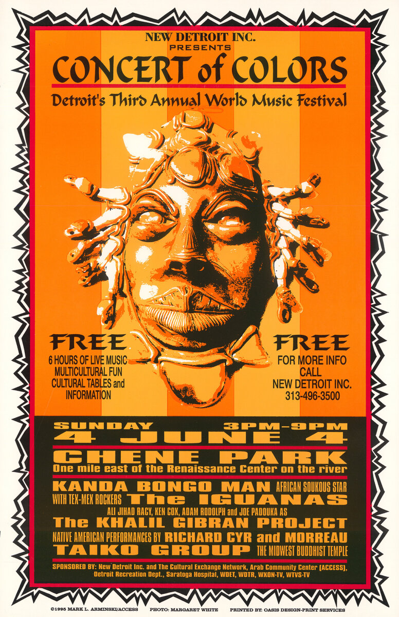 Concert of Colors Vintage Concert Poster from Chene Park, Jun 4, 1995 ...