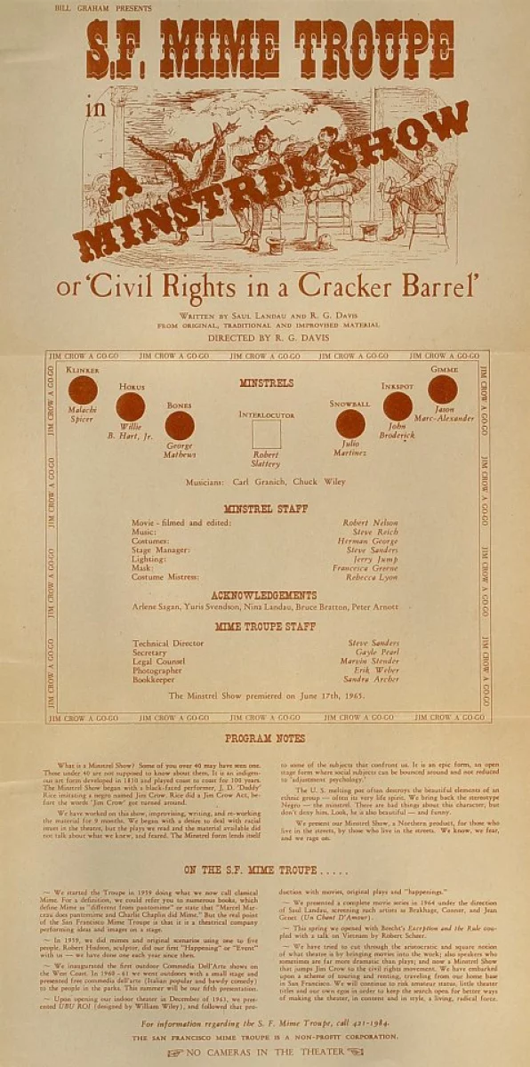 San Francisco Mime Troupe Vintage Concert Handbill from Comedia ...