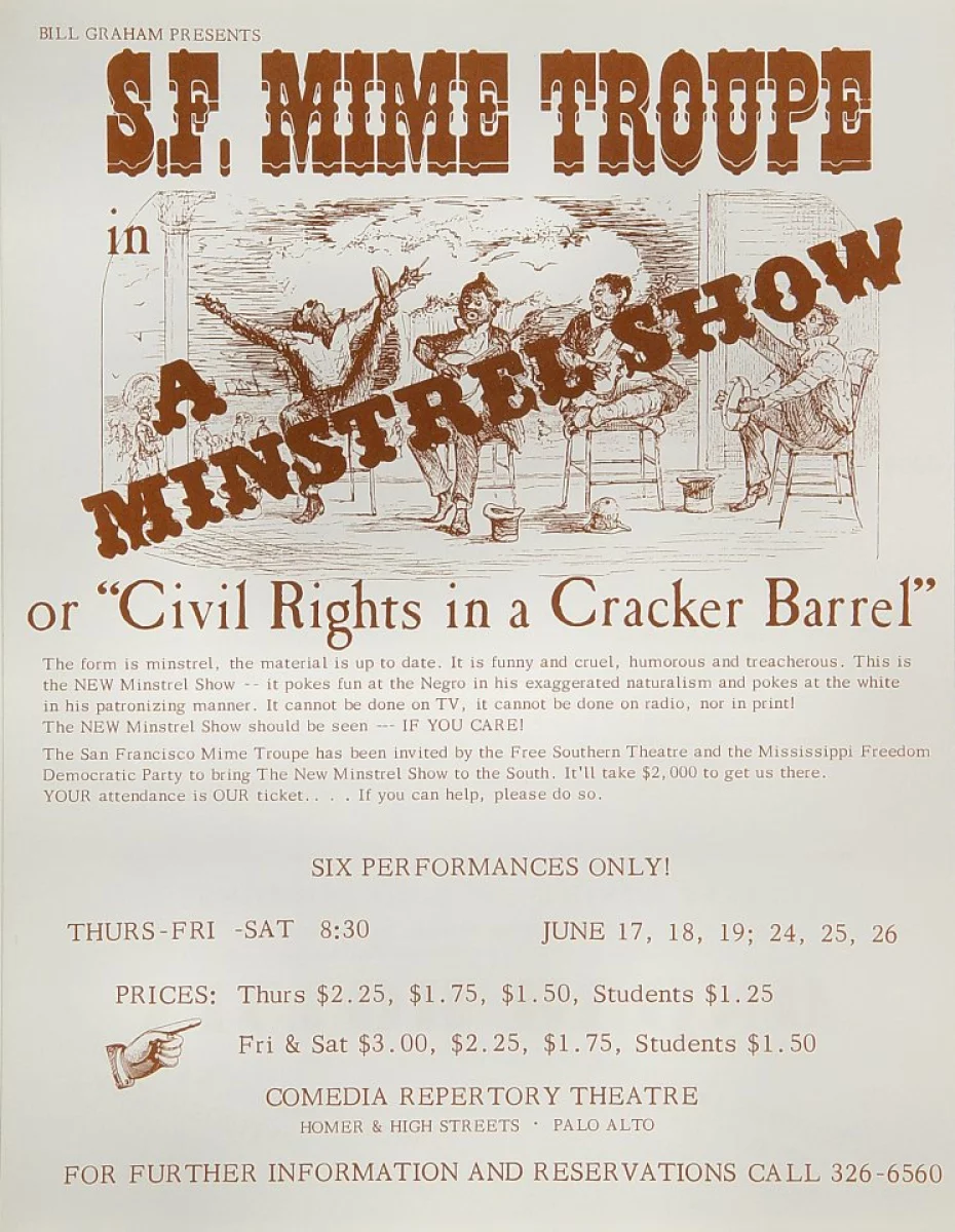 San Francisco Mime Troupe Vintage Concert Postcard from Comedia ...