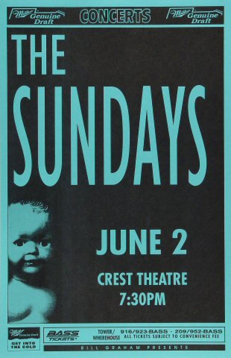The Sundays Vintage Concert Poster from Crest Theatre, Jun 2, 1993 at ...