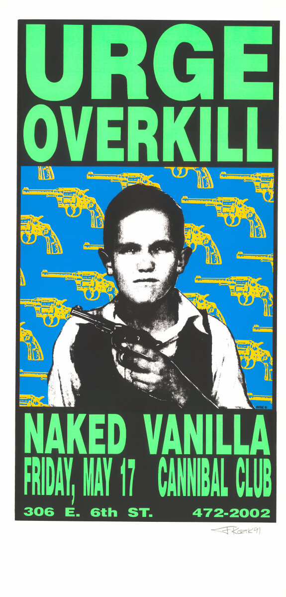 Urge Overkill Vintage Concert Silkscreen from Cannibal Club, May 17, 1991 at Wolfgang's