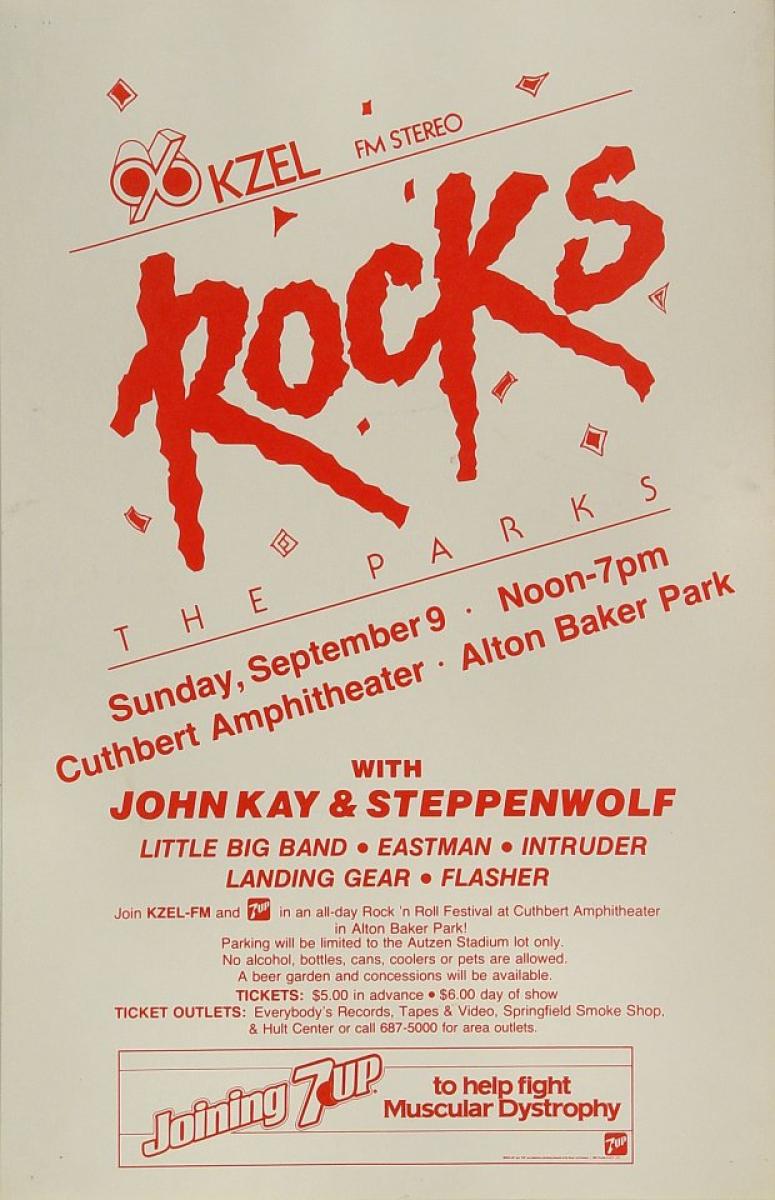 John Kay Vintage Concert Poster from Cuthbert Amphitheatre, Sep 9, 1992 ...