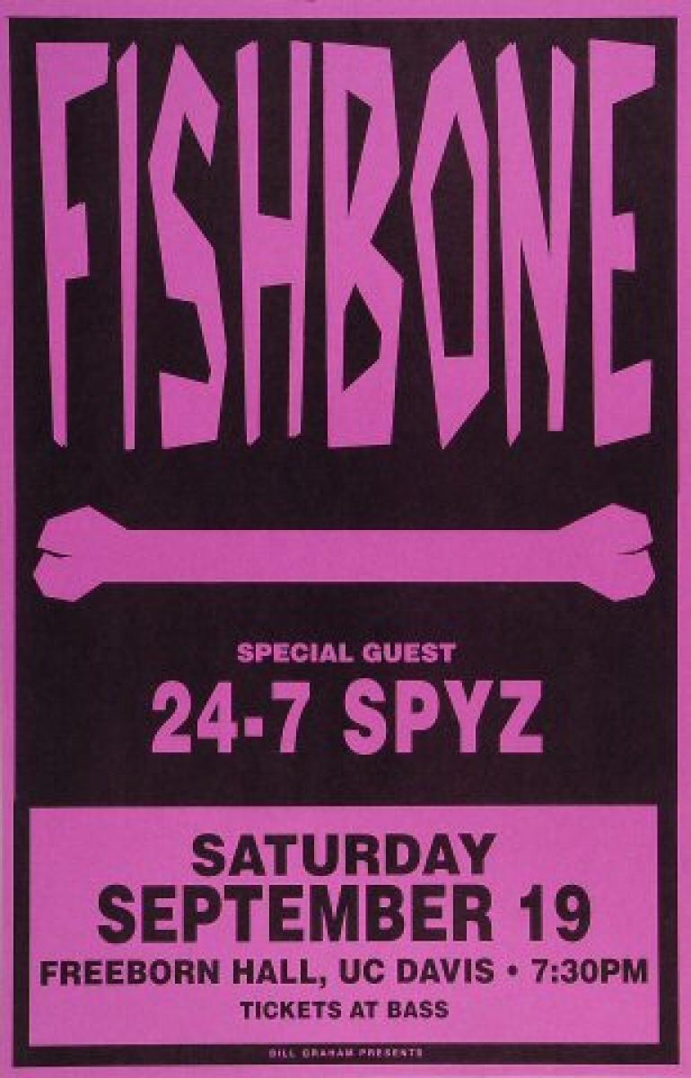 Fishbone Vintage Concert Poster from Freeborn Hall, Sep 19, 1992 at ...