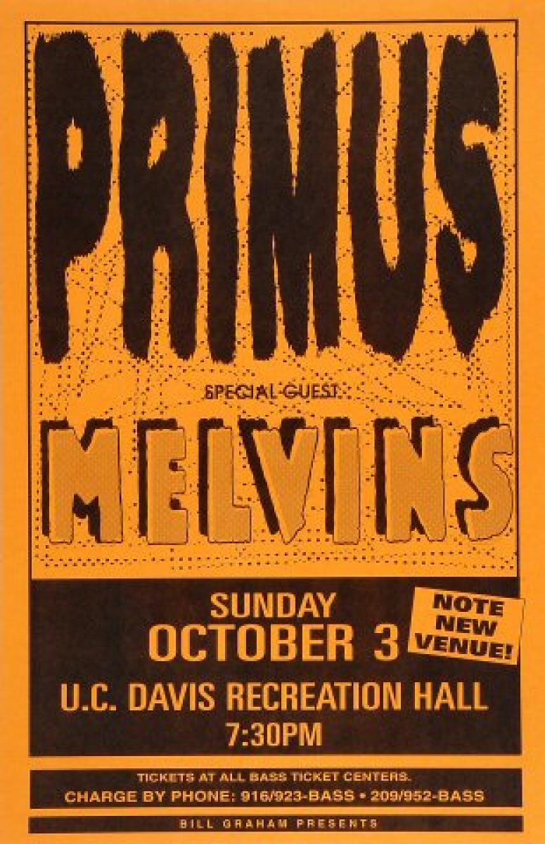 Primus Vintage Concert Poster from UC Davis Recreation Hall, Oct 3 ...