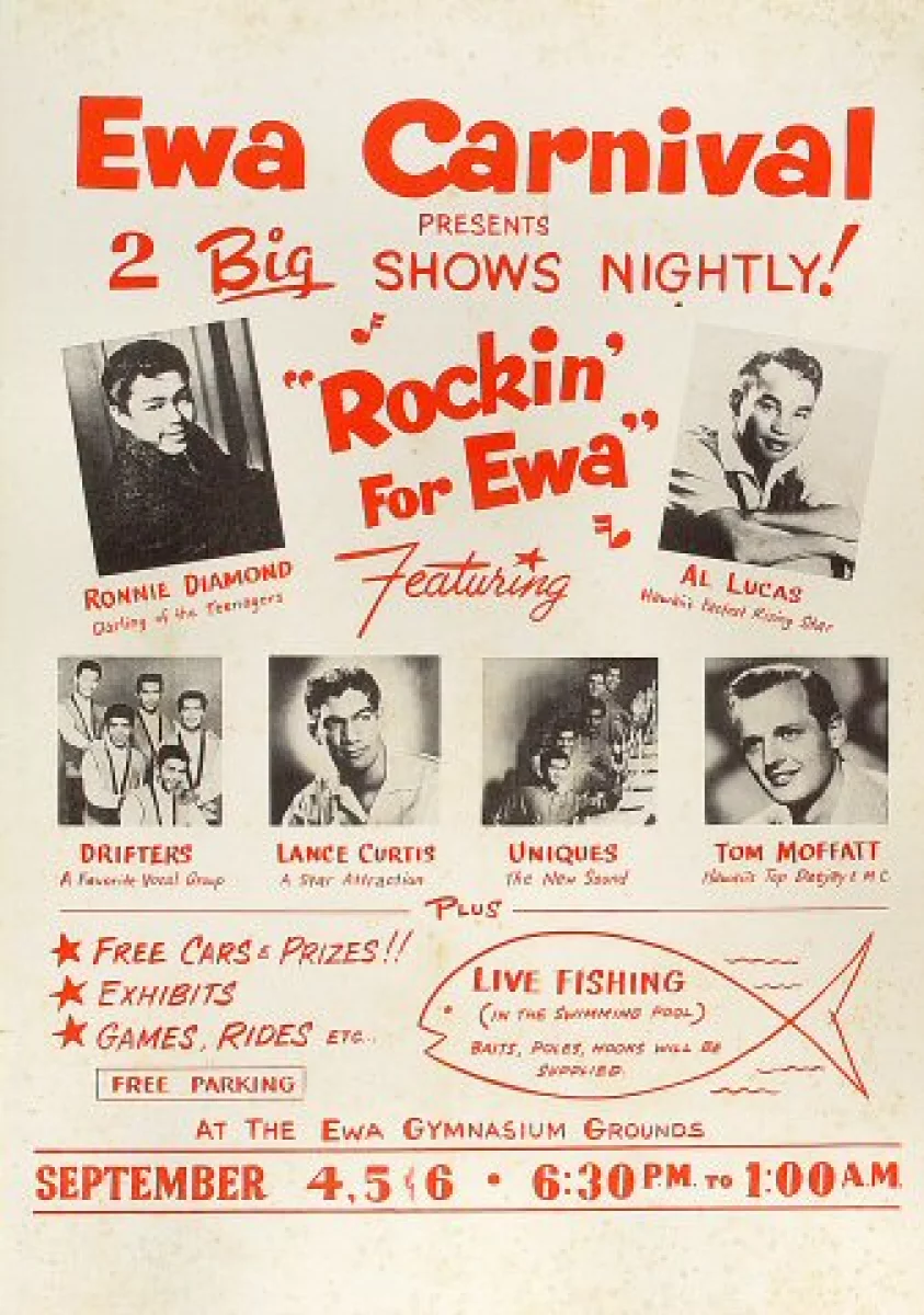 Ronnie Diamond Vintage Concert Poster from Ewa Gymnasium, Sep 4, 1959 ...