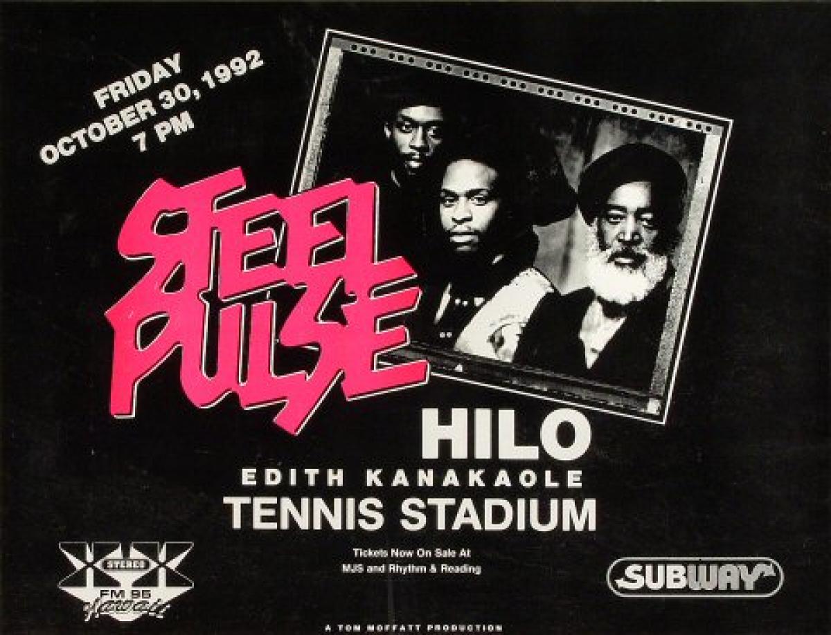 Steel Pulse Vintage Concert Poster from Edith Kanakaole Tennis Stadium ...