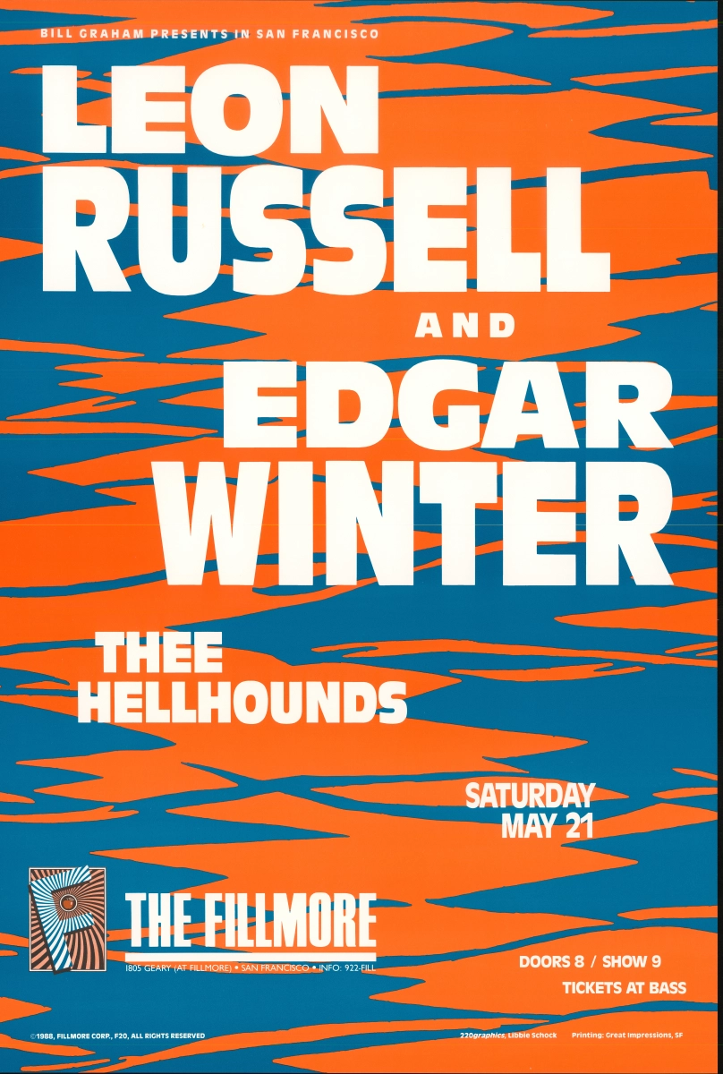 Leon Russell Vintage Concert Poster from Fillmore Auditorium, May 21 ...