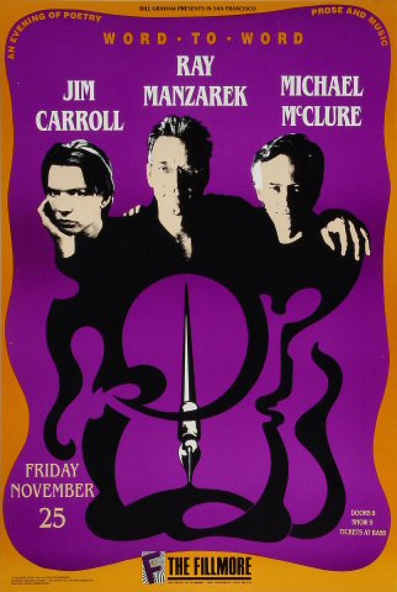 Jim Carroll Vintage Concert Poster from Fillmore Auditorium, Nov 25 ...