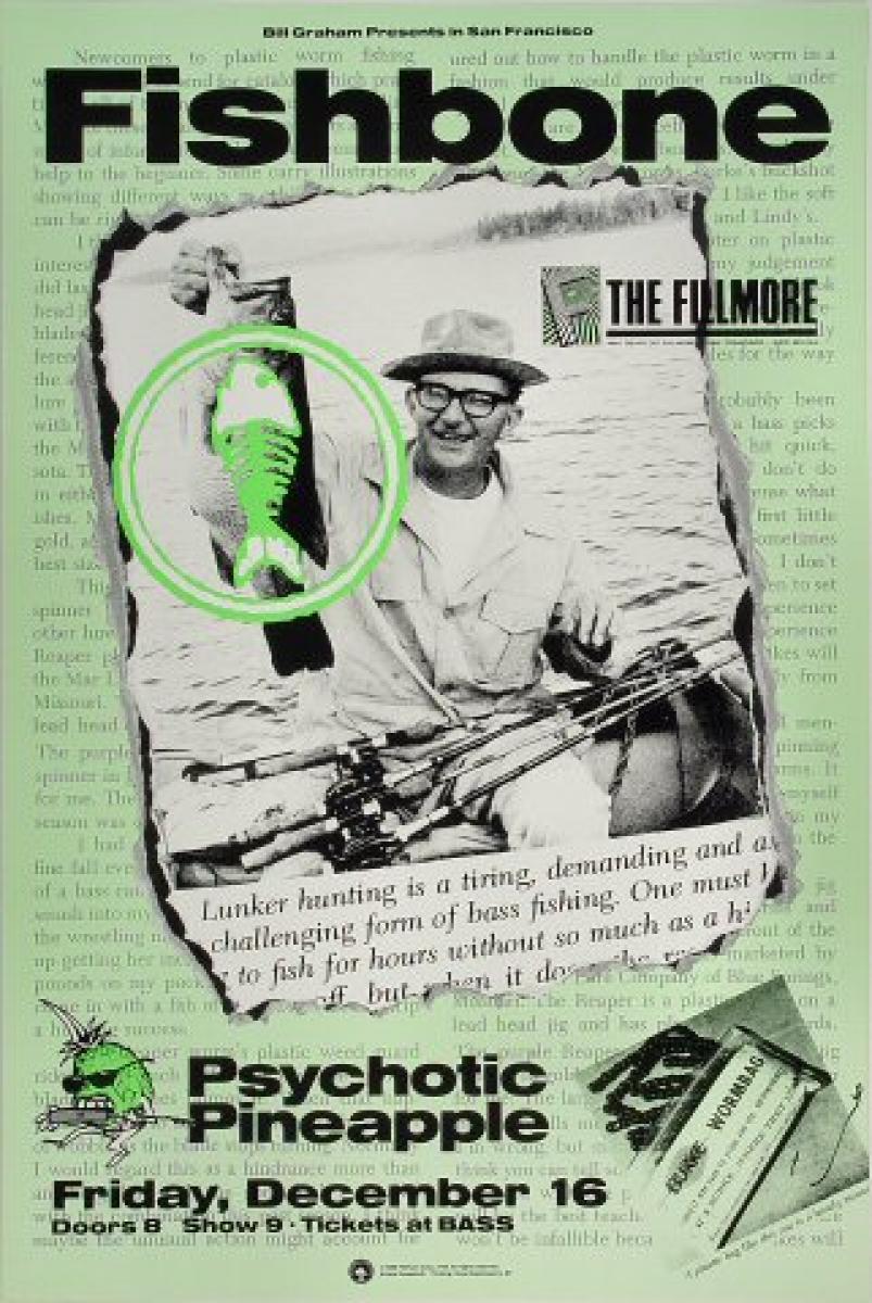 Fishbone Vintage Concert Poster from Fillmore Auditorium, Dec 16, 1988 ...