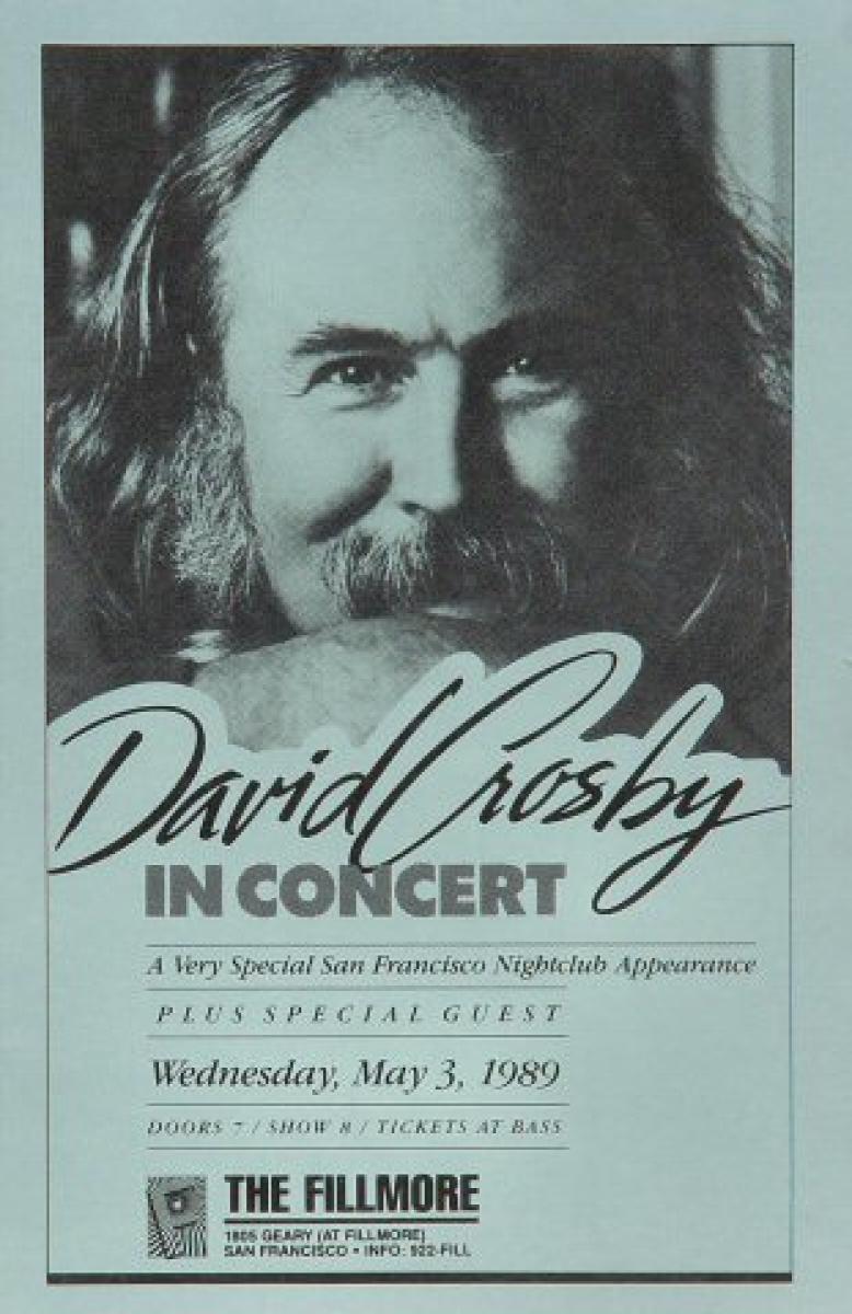 David Crosby Vintage Concert Handbill from Fillmore Auditorium, May 3 ...