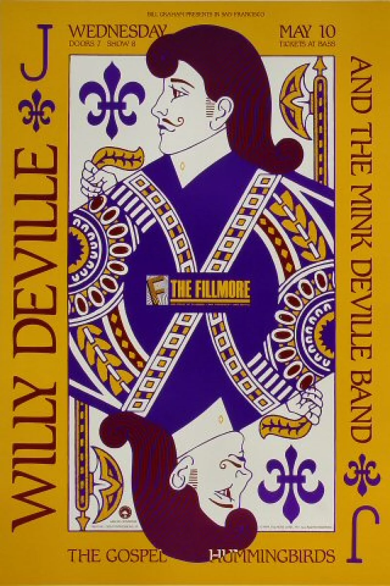 Willy Deville Vintage Concert Poster From Fillmore Auditorium May 10
