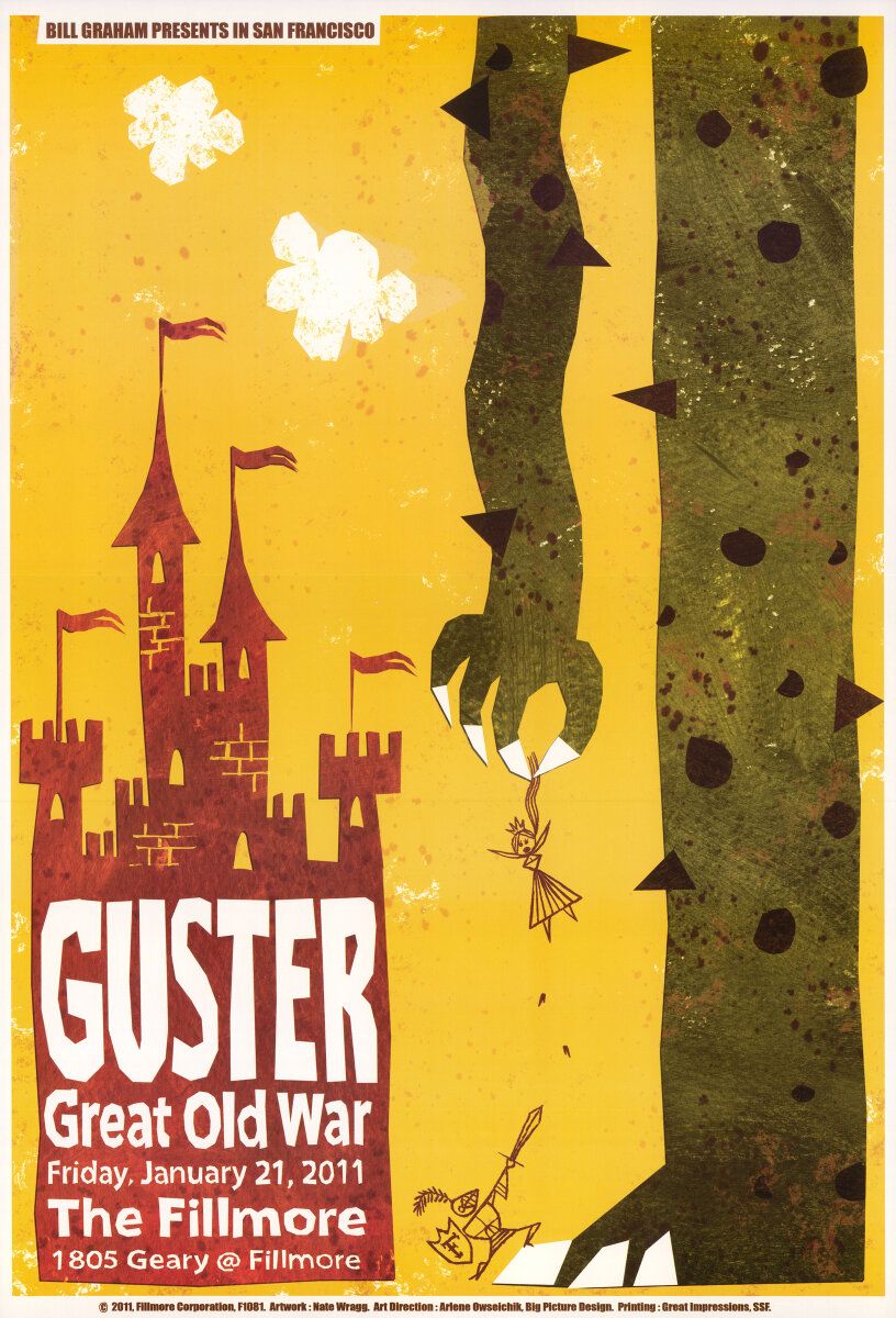 Guster Vintage Concert Poster from Fillmore, Jan 21, 2011 at Wolfgang's