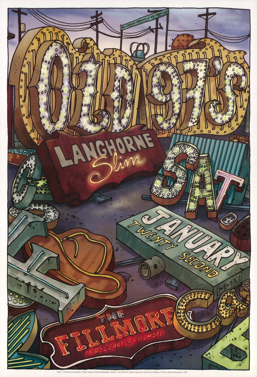 Old 97's Vintage Concert Poster from Fillmore, Jan 22, 2011 at Wolfgang's