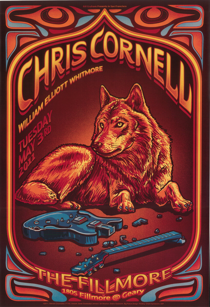 Chris Cornell Vintage Concert Poster from Fillmore, May 3, 2011 at ...