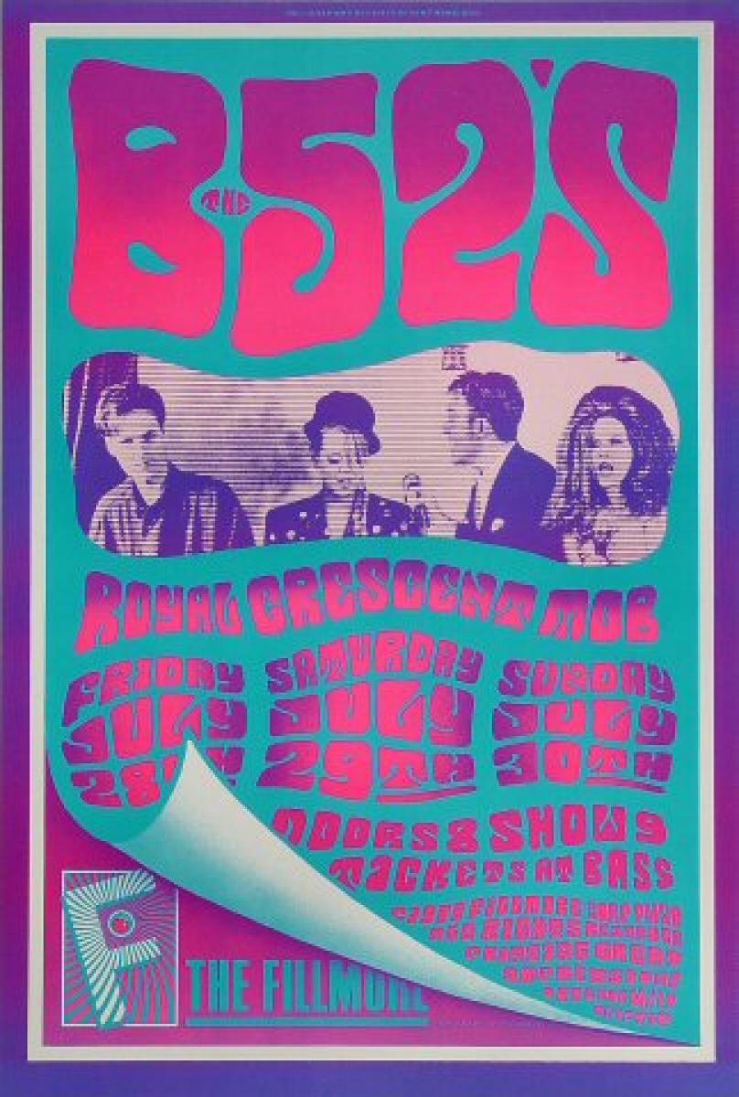 The B-52's Vintage Concert Poster from Fillmore Auditorium, Jul 28 ...