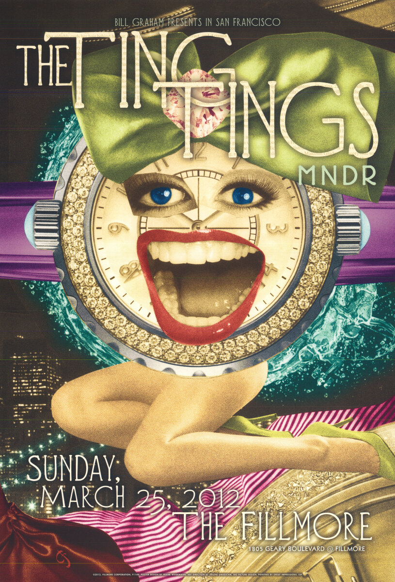 The Ting Tings Vintage Concert Poster from Fillmore, Mar 25, 2012 at ...