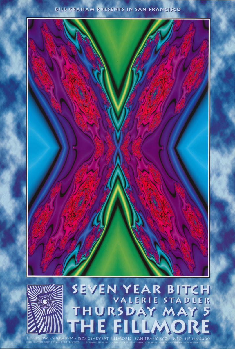 X Vintage Concert Poster from Fillmore Auditorium, May 5, 1994 at ...