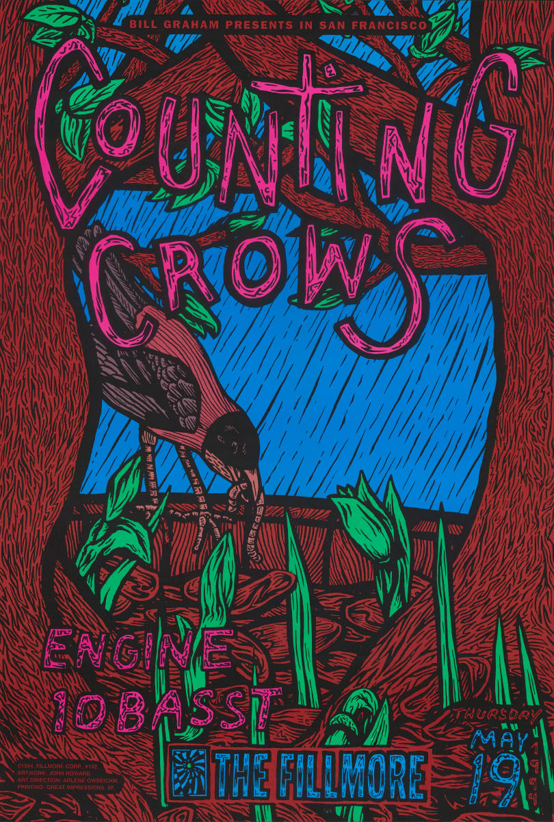 Counting Crows Vintage Concert Poster from Fillmore Auditorium, May 19 ...