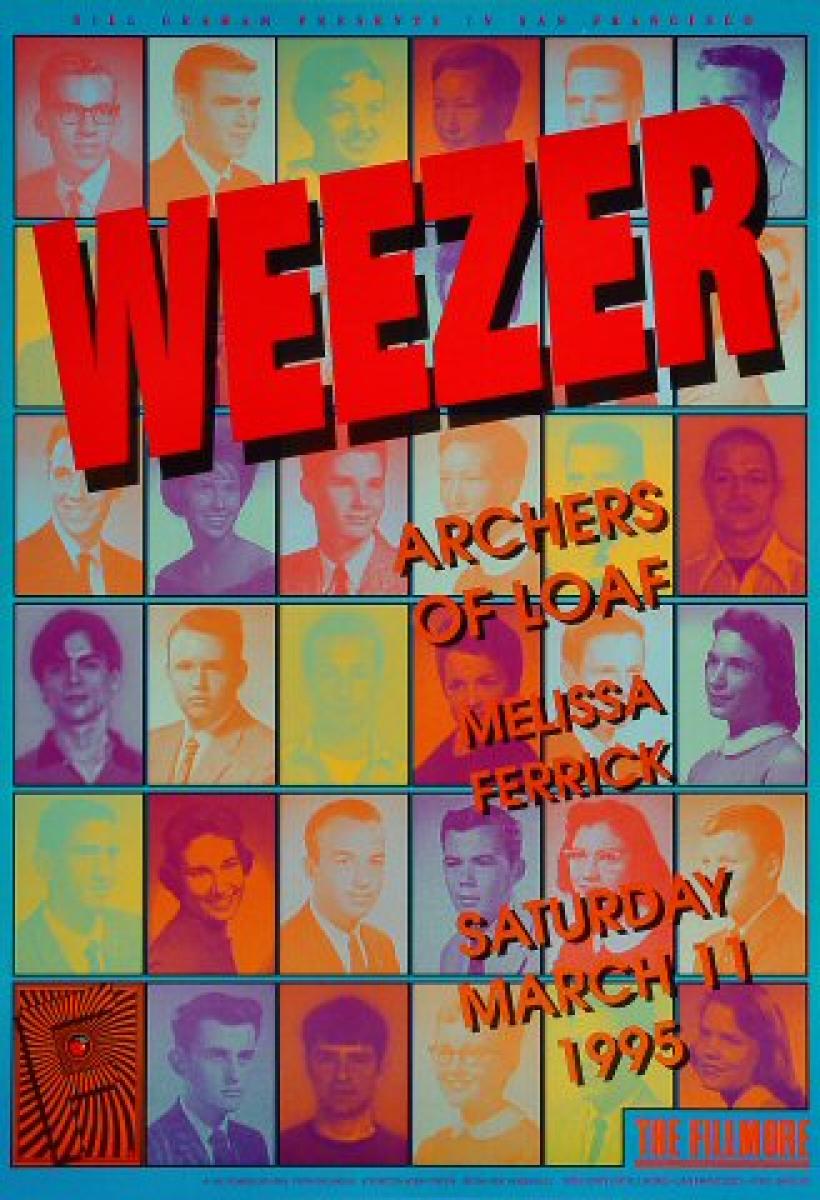 Weezer Vintage Concert Poster from Fillmore Auditorium, Mar 11, 1995 at ...