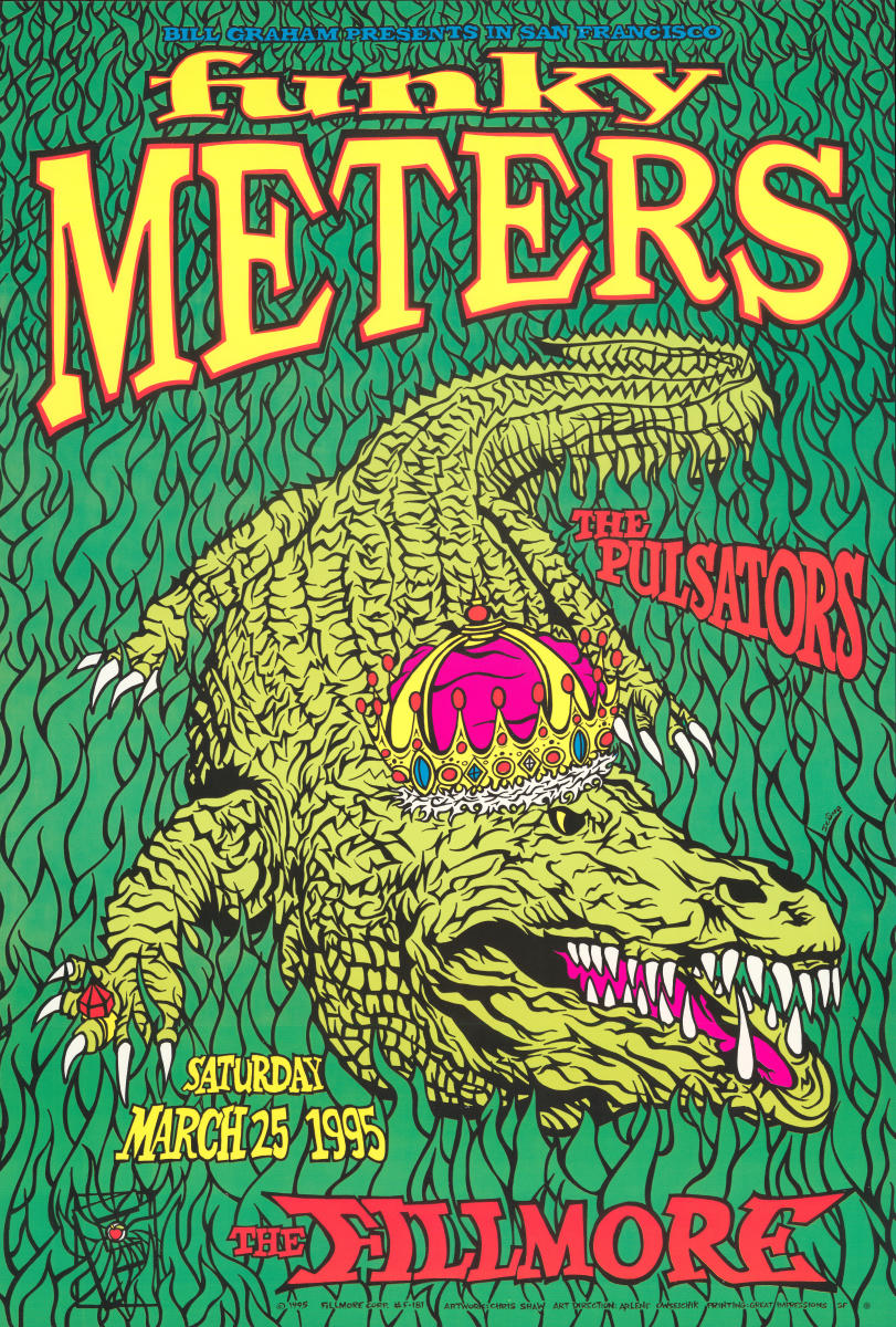 The Meters Vintage Concert Poster from Fillmore Auditorium, Mar 25 ...