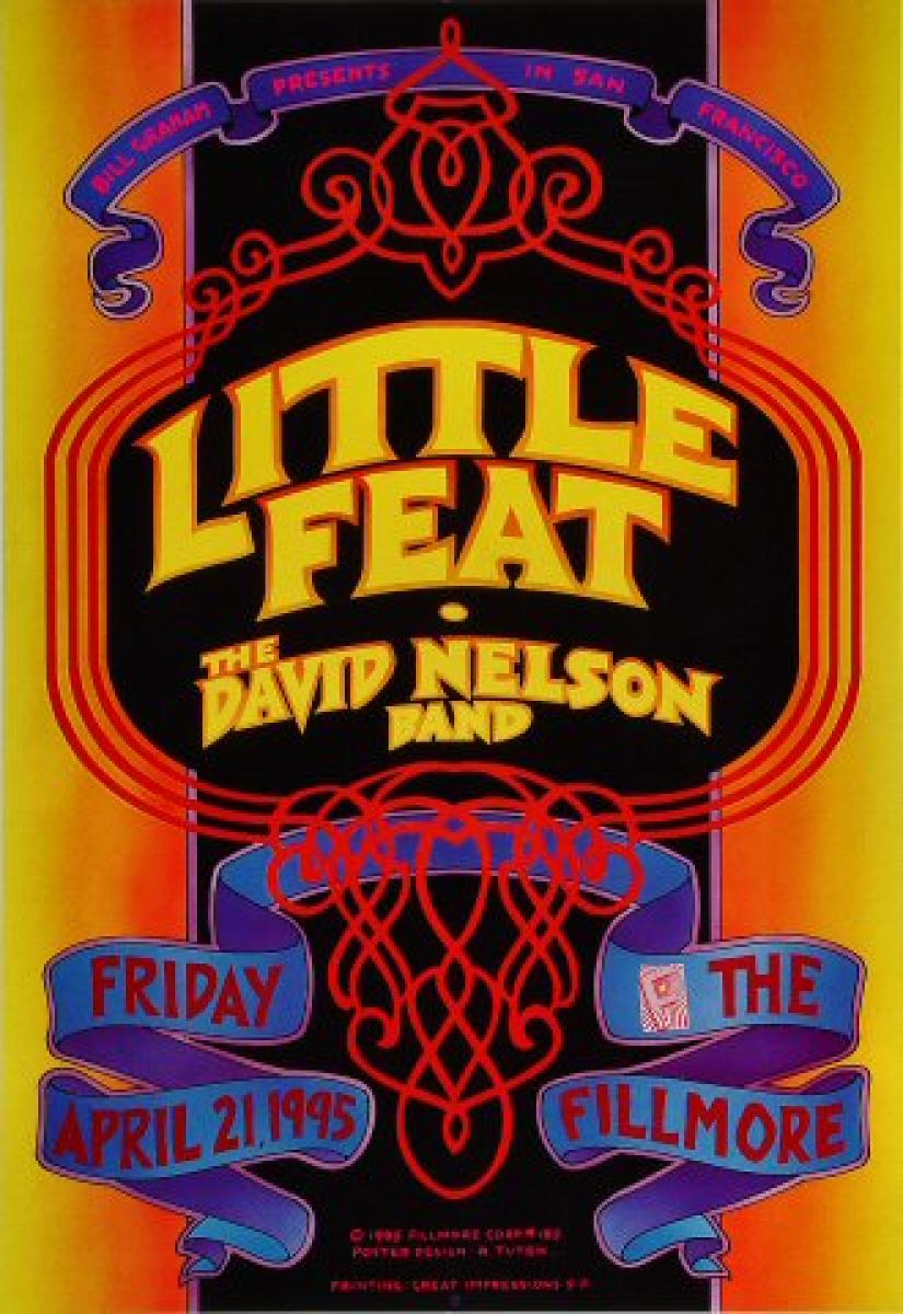 Little Feat Vintage Concert Poster from Fillmore Auditorium, Apr 21 ...