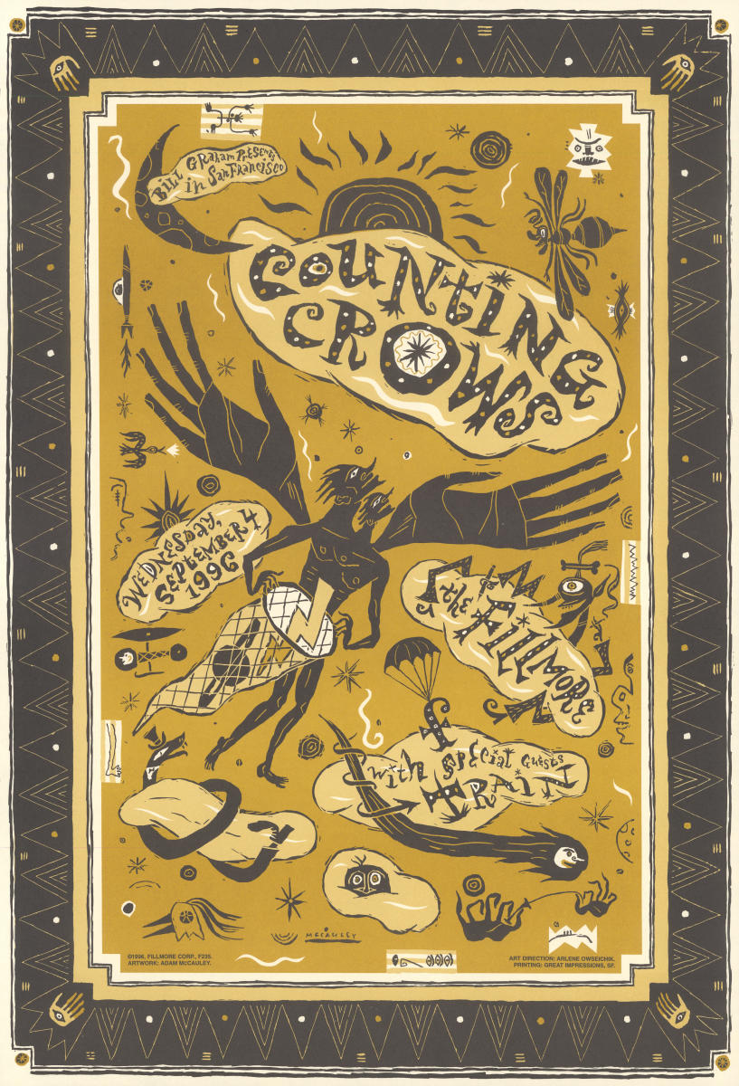 Counting Crows Vintage Concert Poster from Fillmore Auditorium, Sep 4 ...