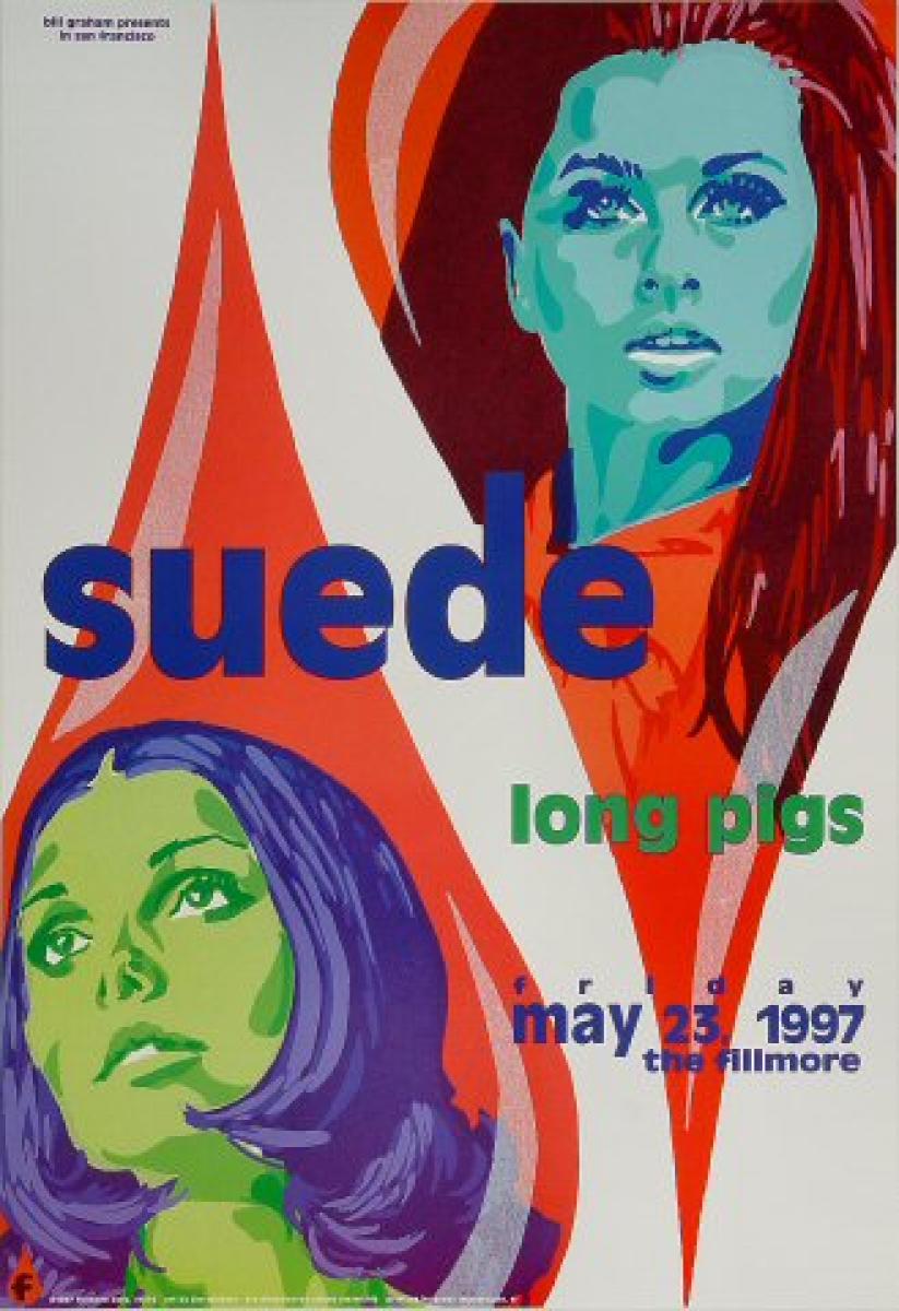 Suede Vintage Concert Poster from Fillmore Auditorium, May 23, 1997 at ...