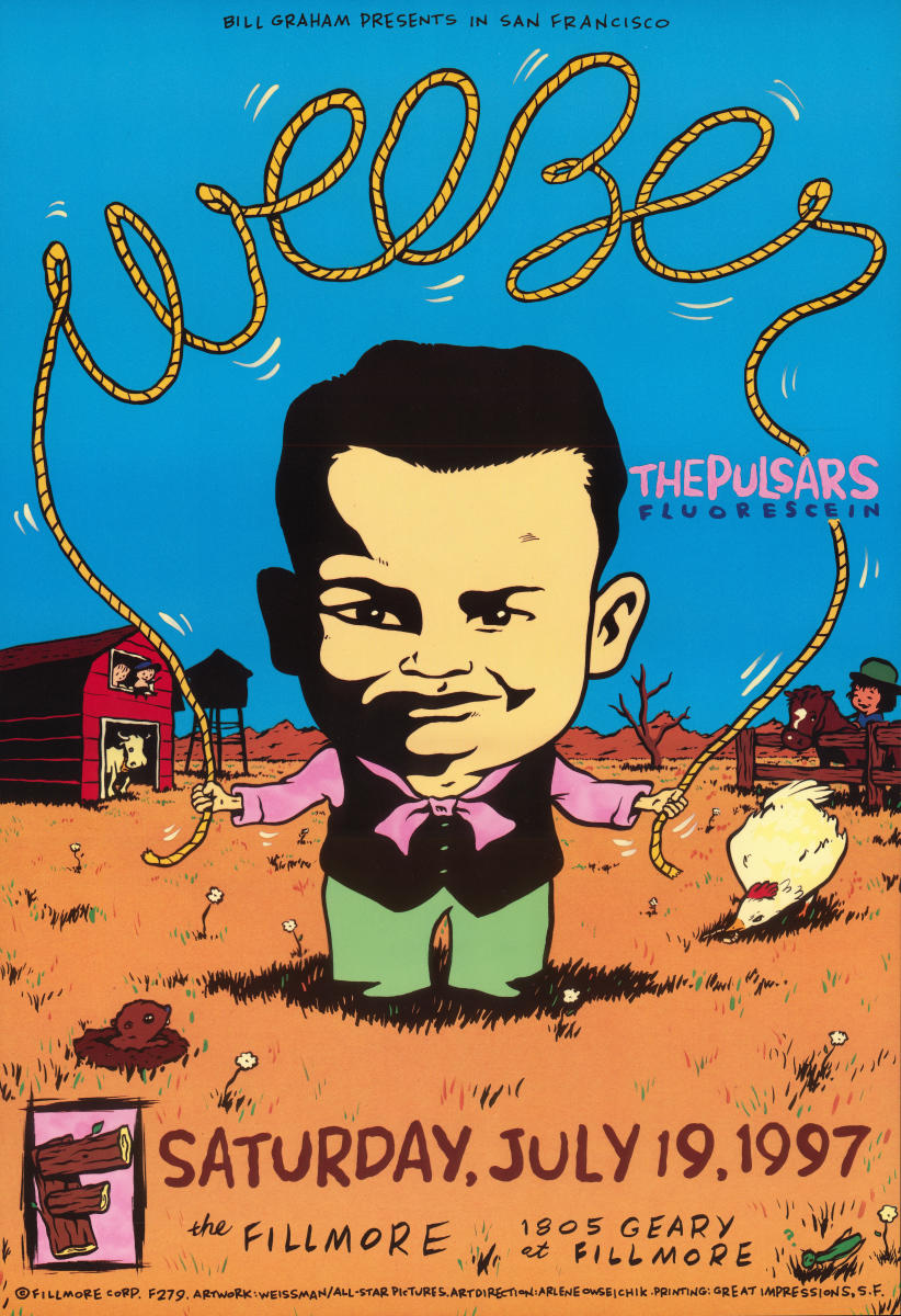 Weezer Vintage Concert Poster from Fillmore Auditorium, Jul 19, 1997 at ...
