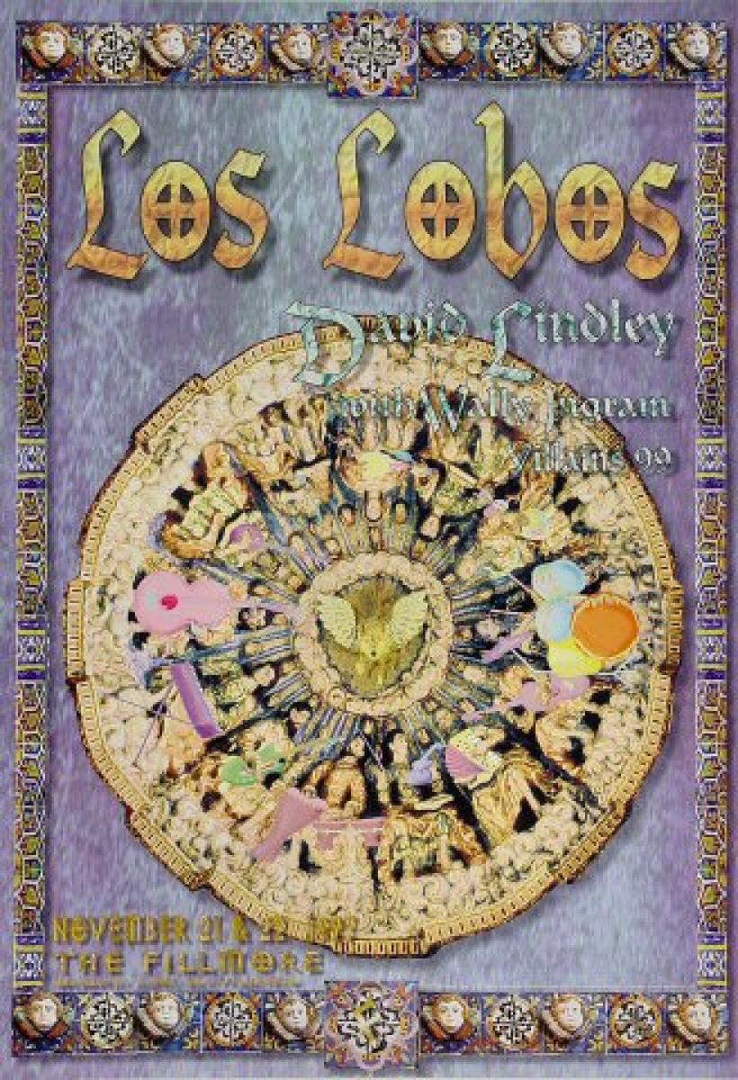 Los Lobos Vintage Concert Poster from Fillmore Auditorium, Nov 21, 1997 ...