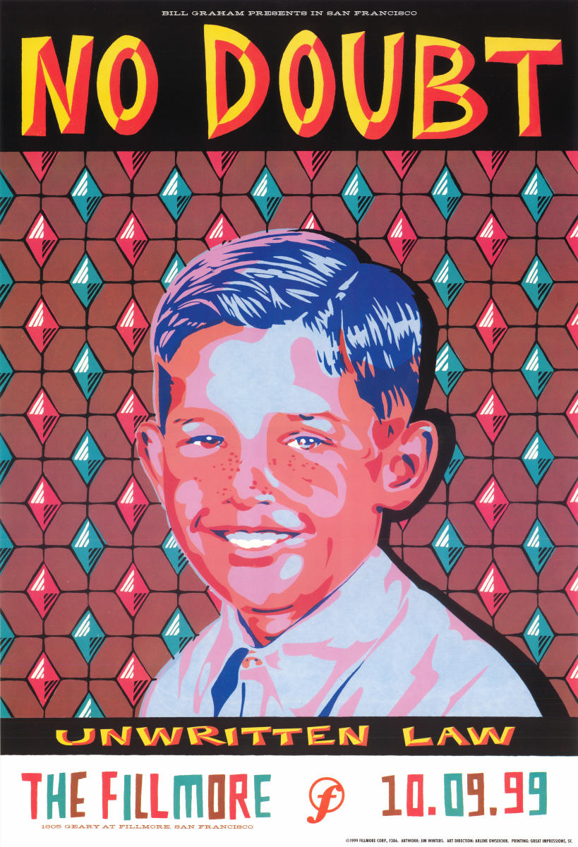 No Doubt Vintage Concert Poster from Fillmore Auditorium, Oct 9, 1999 ...