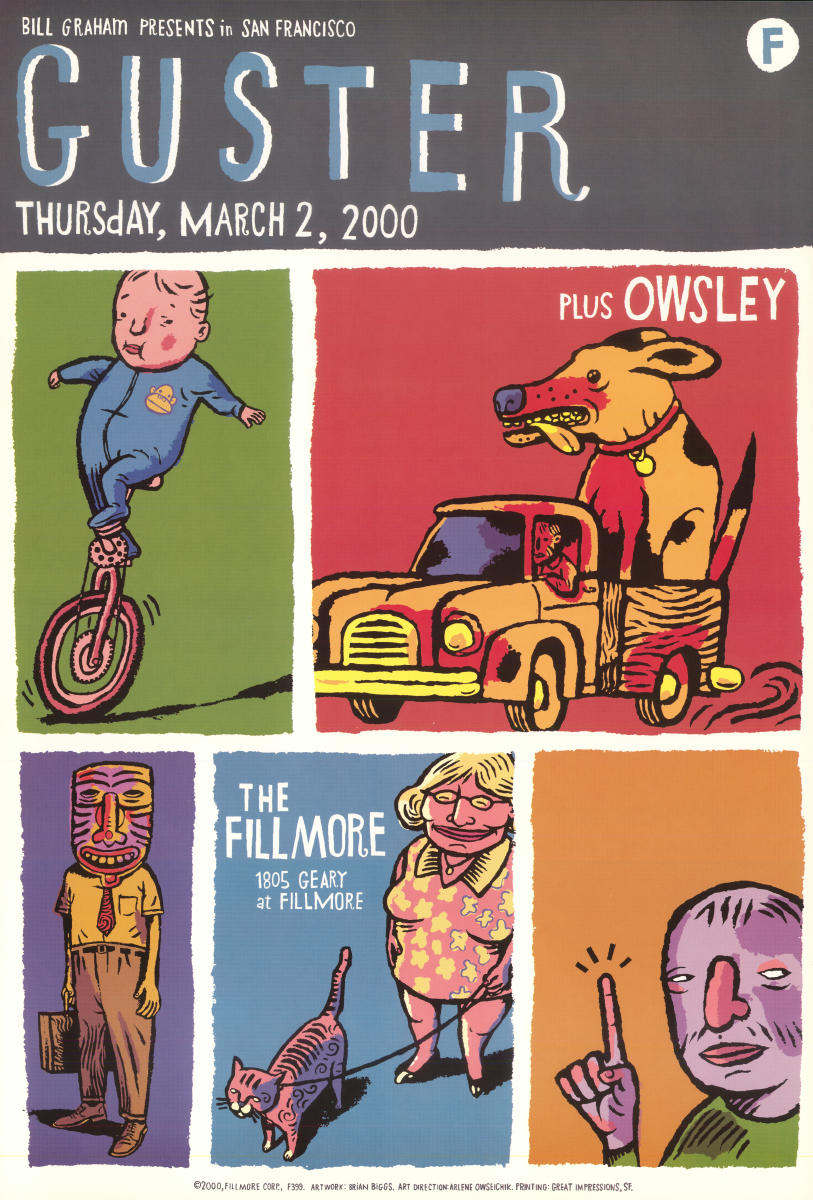 Guster Vintage Concert Poster from Fillmore Auditorium, Mar 2, 2000 at ...