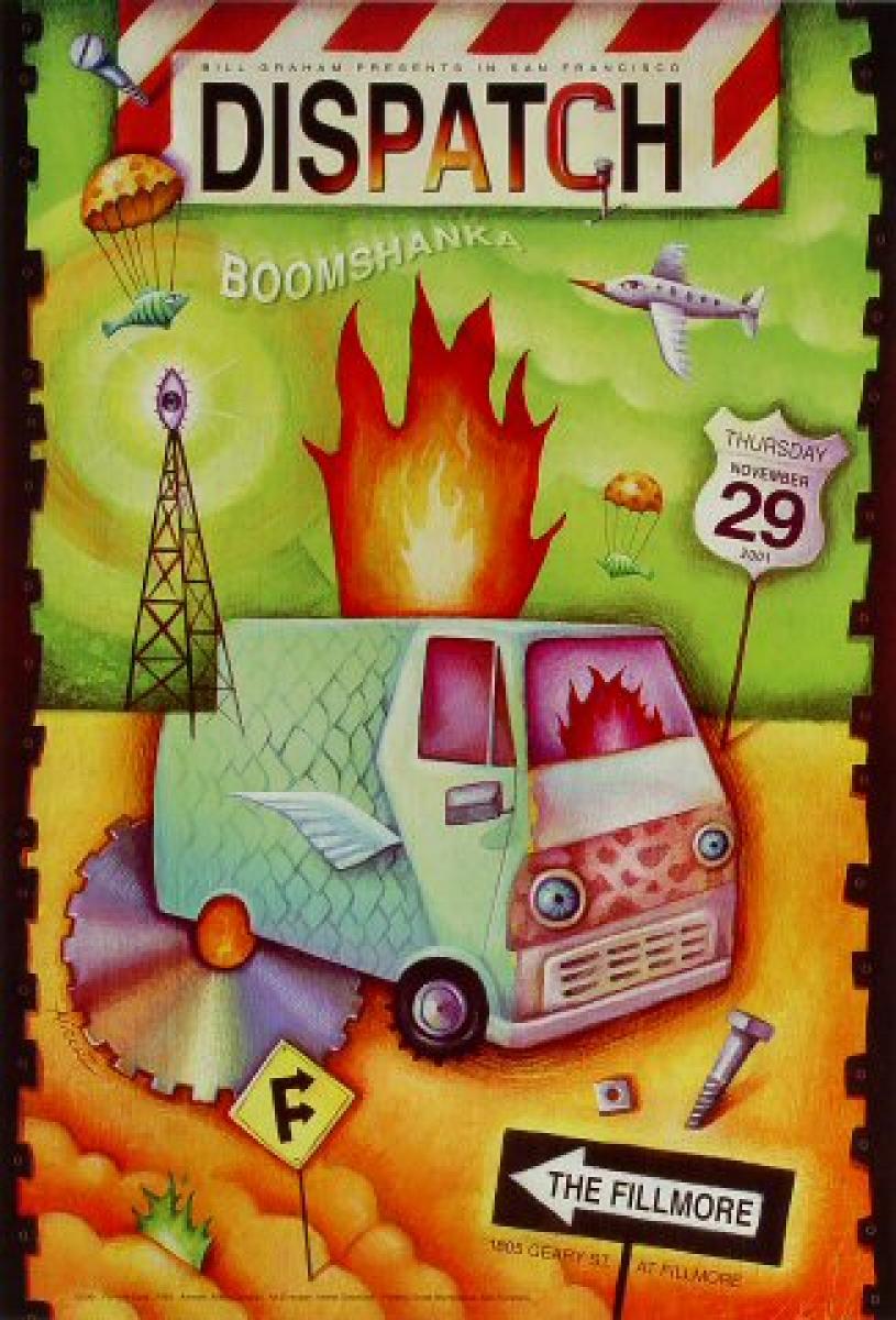 Dispatch Vintage Concert Poster from Fillmore Auditorium, Nov 29, 2001 ...
