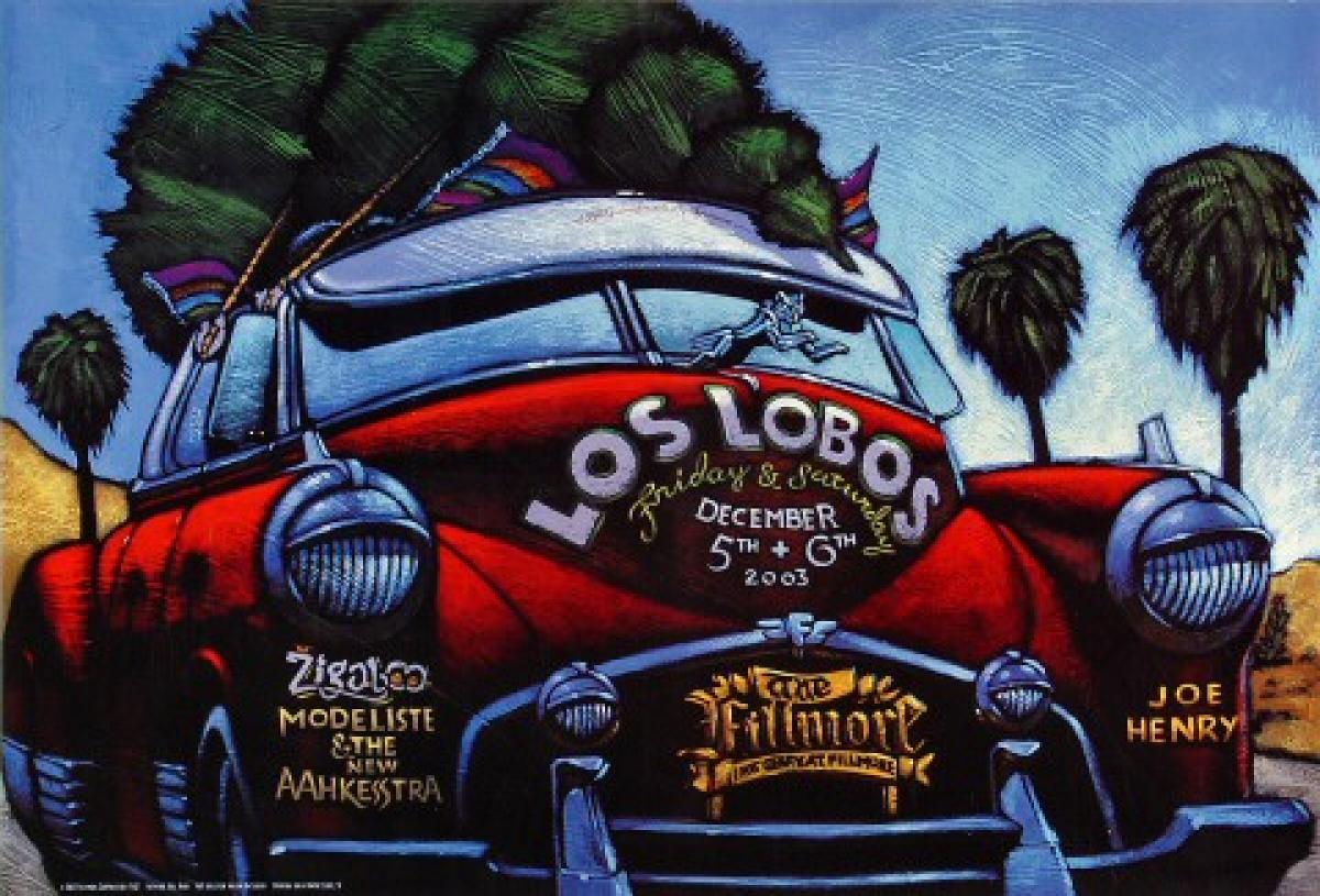 Los Lobos Vintage Concert Poster from Fillmore Auditorium, Dec 5, 2003 ...
