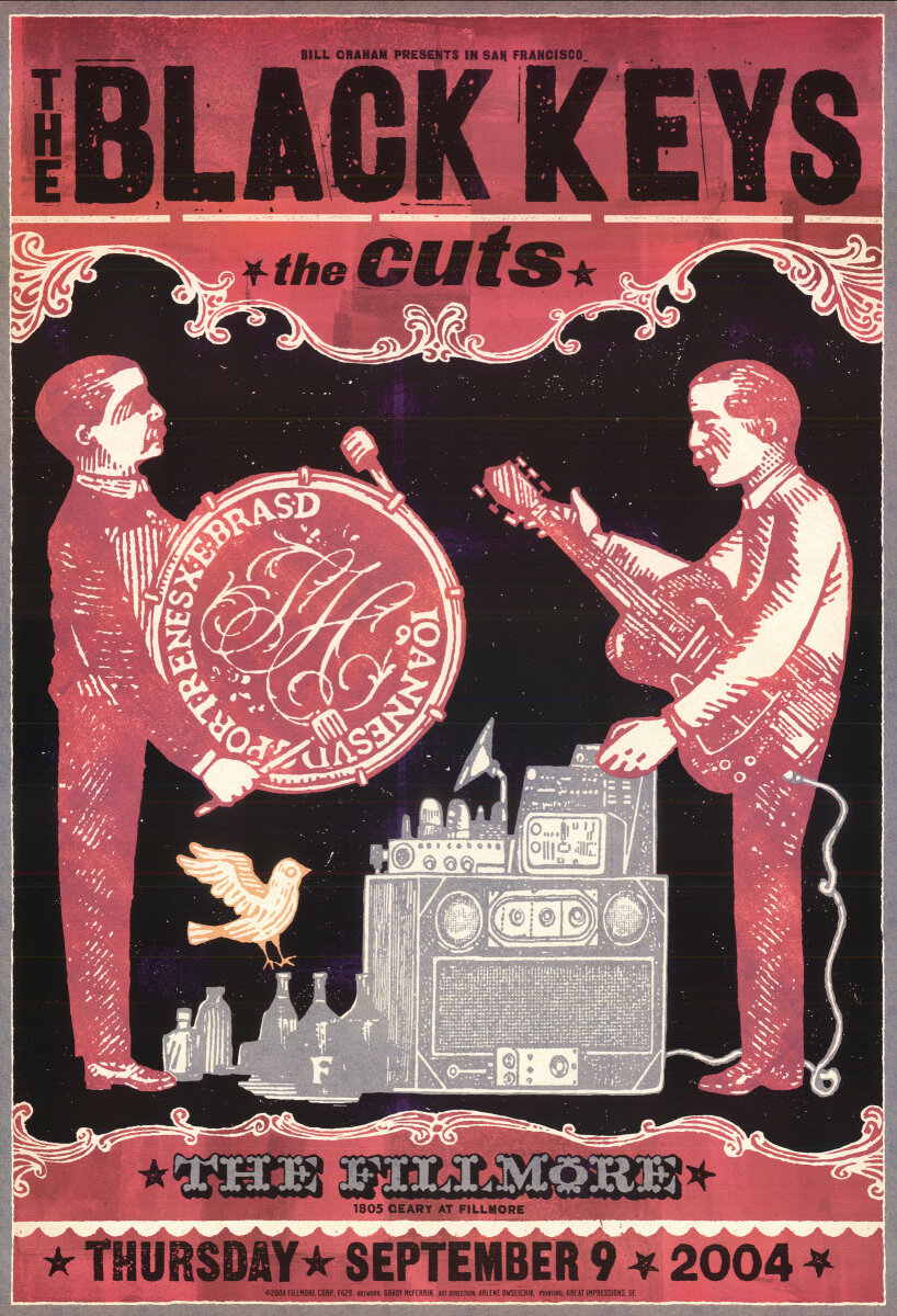 The Black Keys Vintage Concert Poster from Fillmore, Sep 9, 2004 at ...
