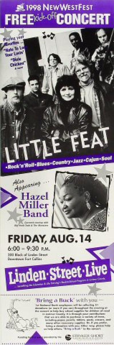 Little Feat Vintage Concert Poster from Fort Collins, Aug 14, 1998 at ...