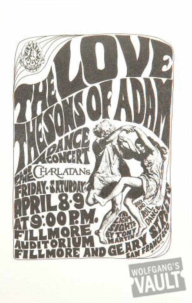 Love Vintage Concert Handbill from Fillmore Auditorium, Apr 8, 1966 at ...