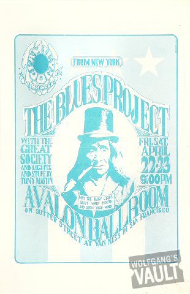 The Blues Project Vintage Concert Handbill from Avalon Ballroom, Apr 22 ...