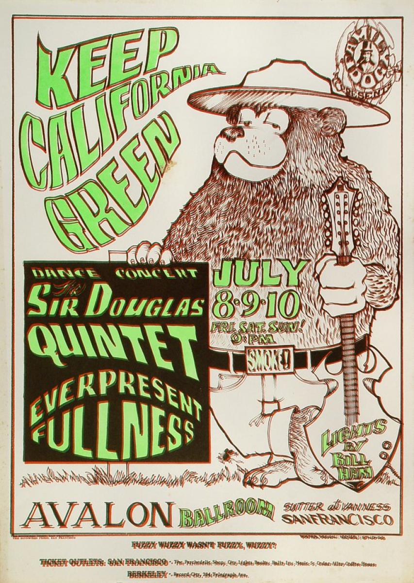 The Sir Douglas Quintet Vintage Concert Poster from Avalon Ballroom ...