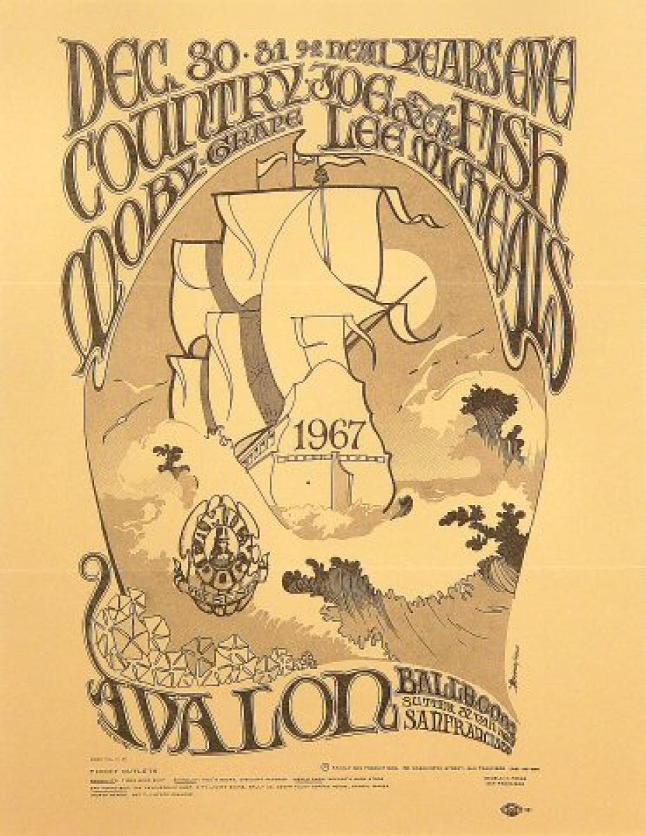 Moby Grape Vintage Concert Handbill from Avalon Ballroom, Dec 30, 1966 ...