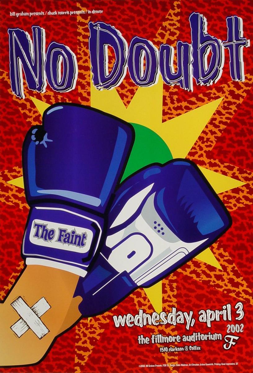 No Doubt Vintage Concert Poster from Fillmore Denver, Apr 3, 2002 at ...