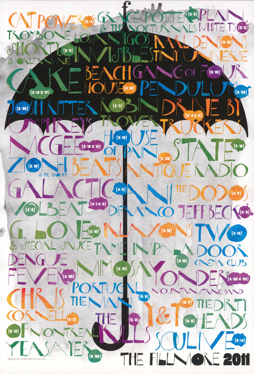 Cat Power Vintage Concert Poster from Fillmore, Feb 4, 2011 at Wolfgang's