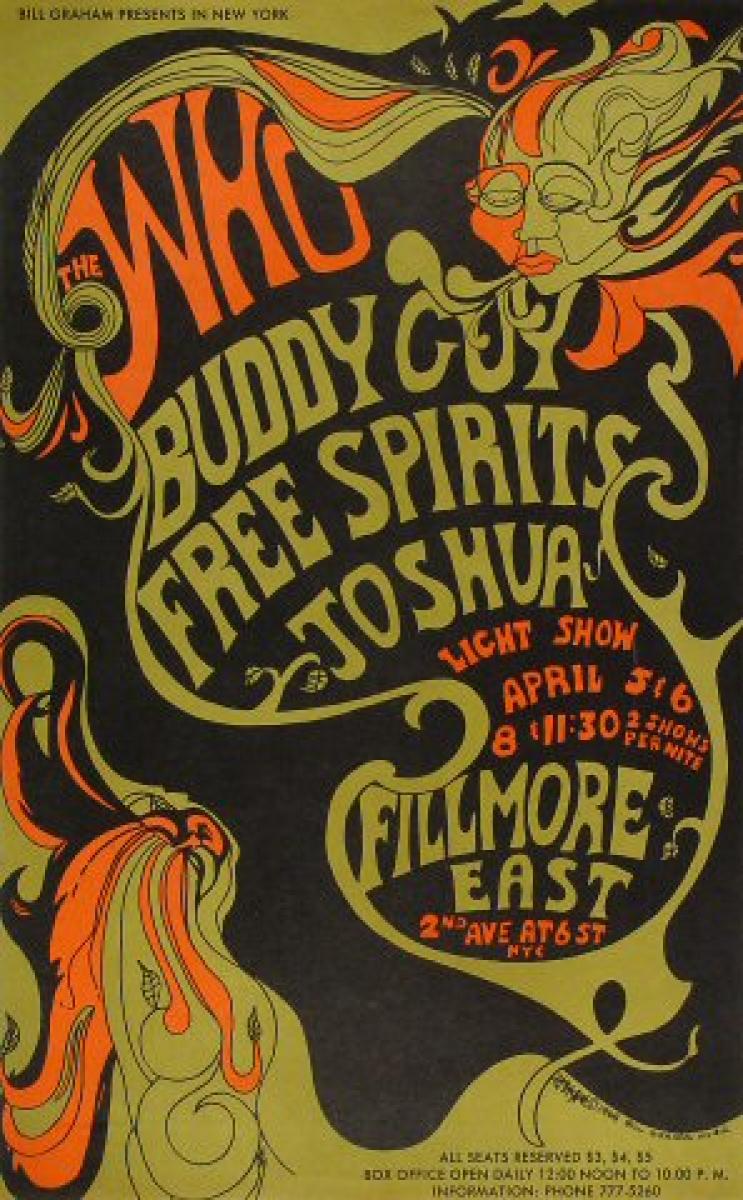 The Who Vintage Concert Poster from Fillmore East, Apr 5, 1968 at ...