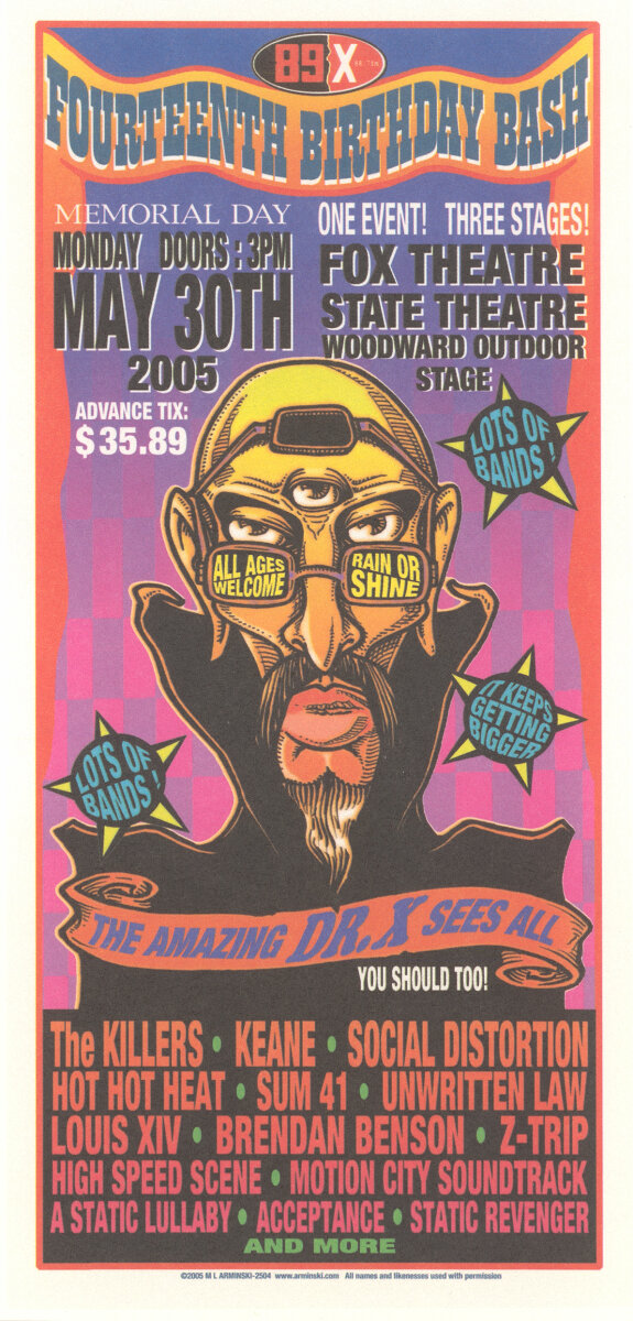 The Killers Vintage Concert Poster from Fox Theatre Detroit, May 30 ...