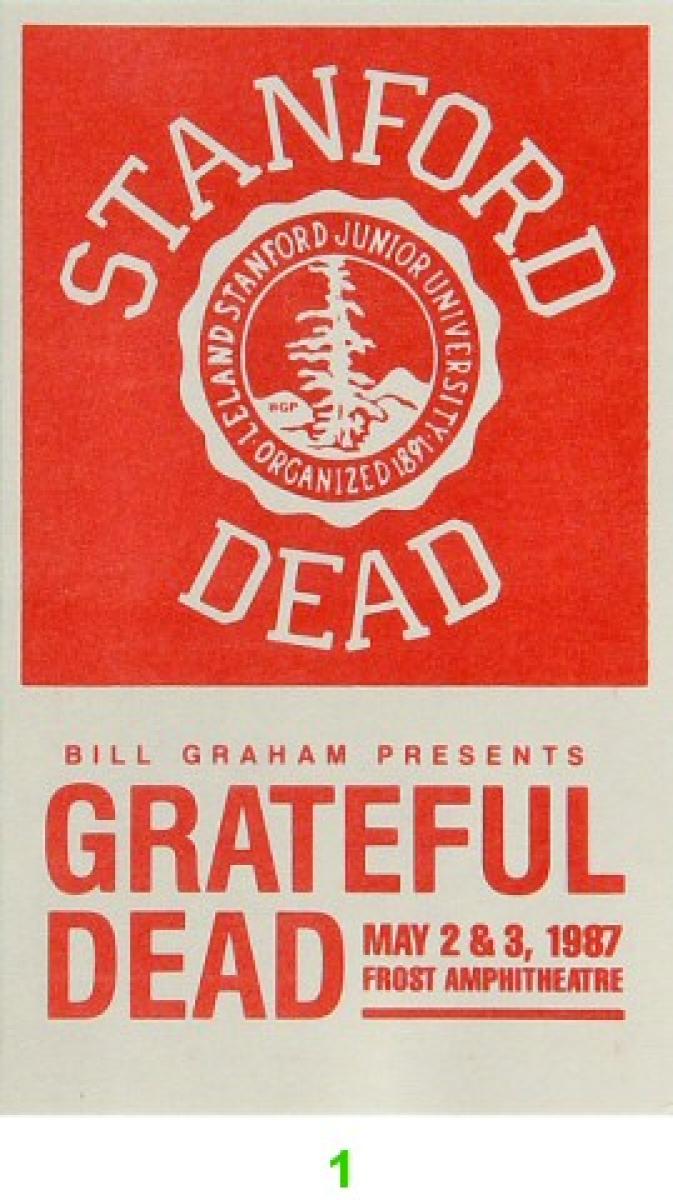 Grateful Dead Laminate from Frost Amphitheatre, May 2, 1987 at Wolfgang's