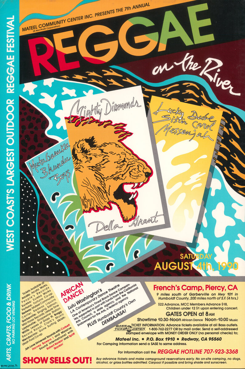 Mutabaruka Vintage Concert Poster from French's Camp, Aug 4, 1990 at ...