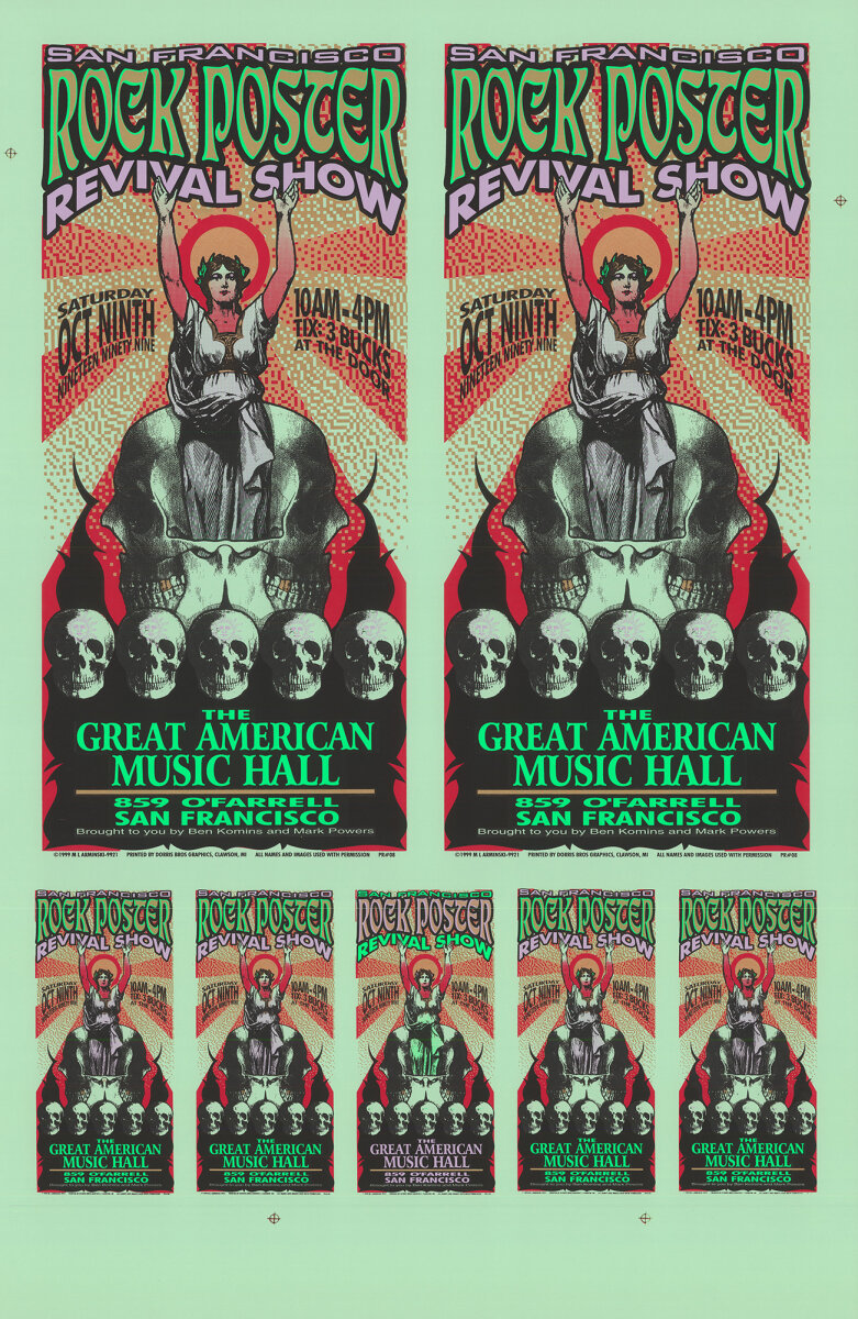 Rock Poster Revival Show Vintage Concert Proof, Oct 9, 1999 at Wolfgang's