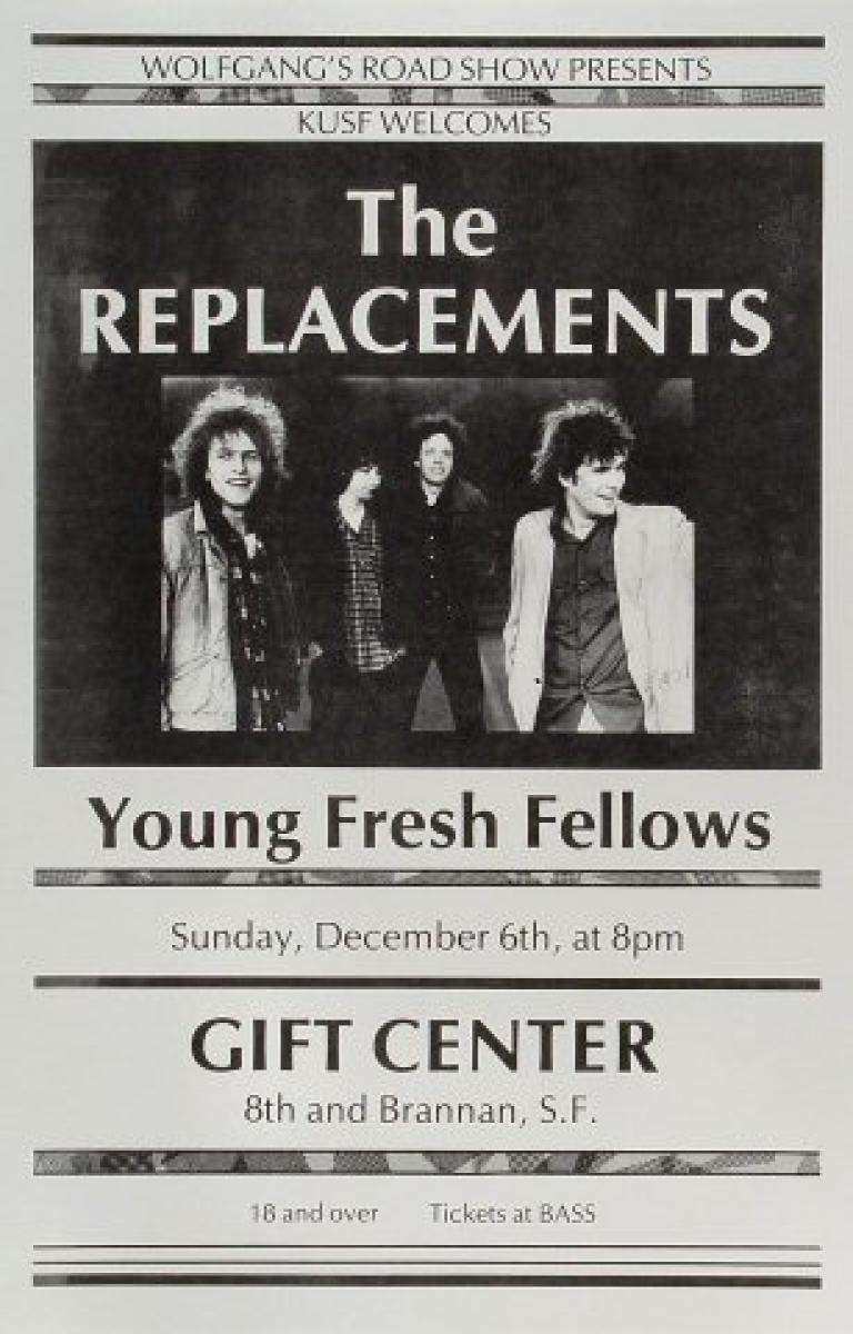 The Replacements Vintage Concert Poster from Gift Center, Dec 6, 1987 ...