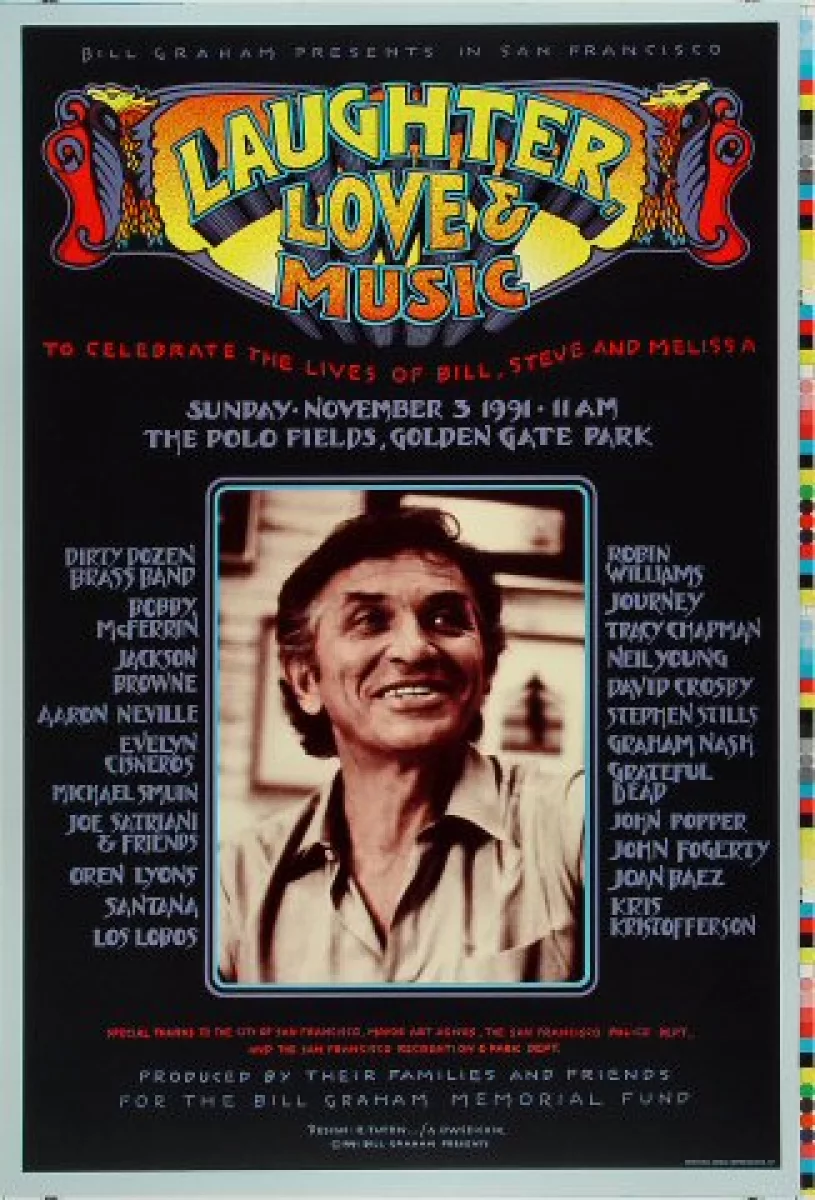 Bill Graham Vintage Concert Proof from Golden Gate Park, Nov 3, 1991 at ...